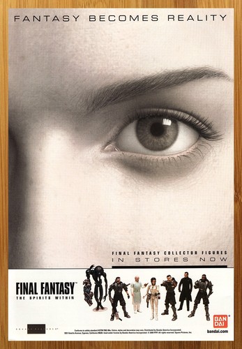 2000 Final Fantasy Spirits Within Figures Print Ad/Poster Bandai Square ...