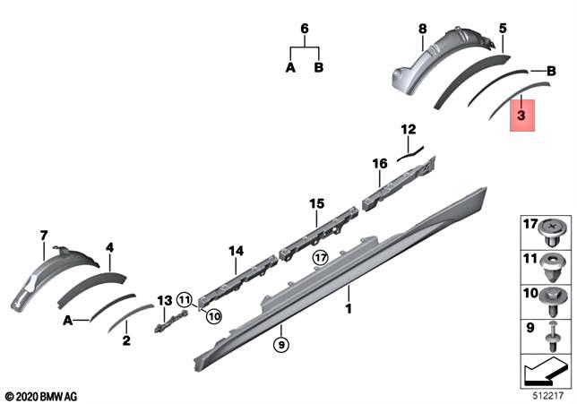 Genuine BMW M2 F22 F23 F87 218d Wheel Arch Trims Primed Rear Right ...