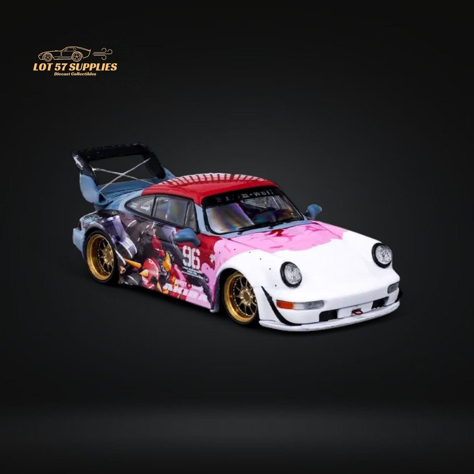 King Model Porsche RWB 964 Akiba Mecha livery Gold Rims 1:64 Limited to ...