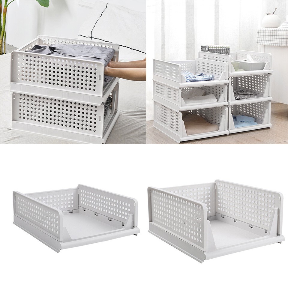 Stackable Wardrobe Drawer Tabletop Units Clothes Closet Storage Basket ...