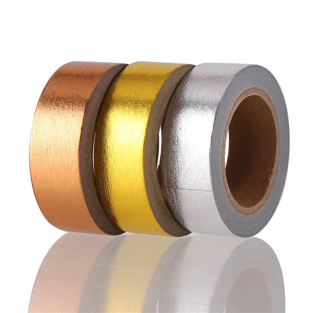 3 Pieces Gold Washi Masking Tape Collection Premium DIY Arts & Crafts ...