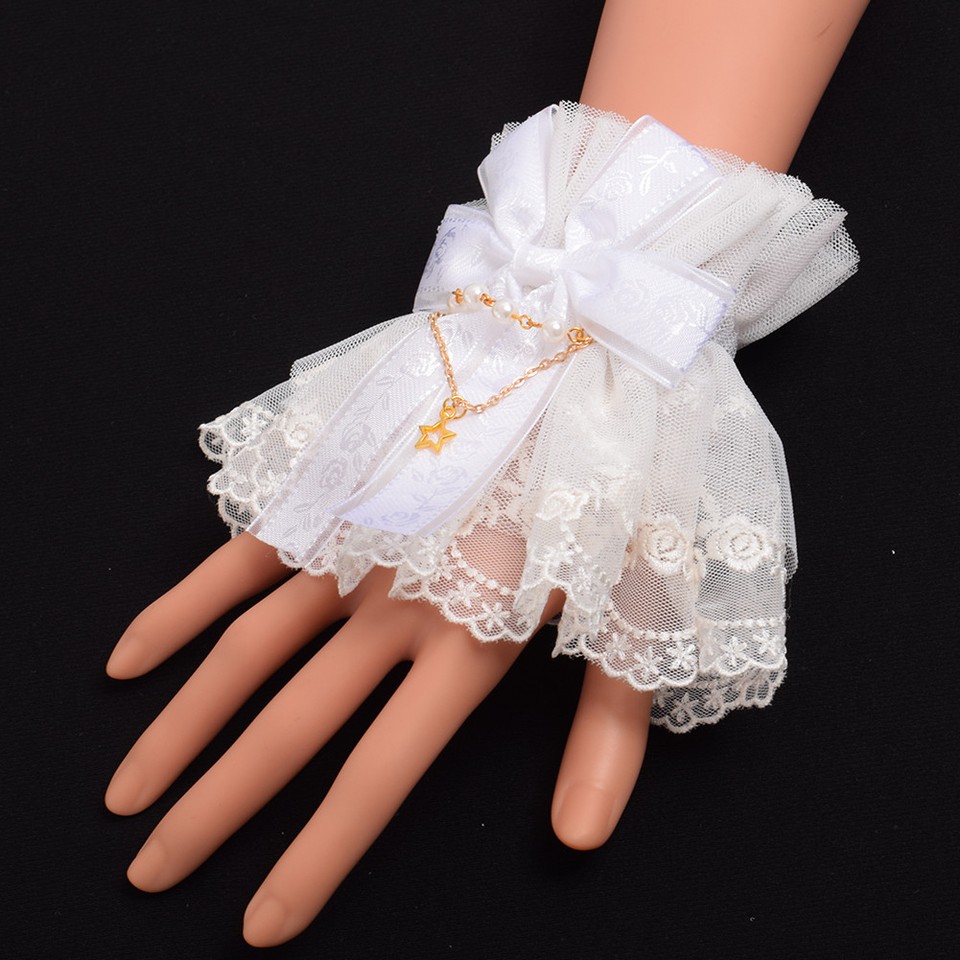 Victorian Cuffs for Women Wrist Cuffs with Tulle Gothic Sweet Lolita ...