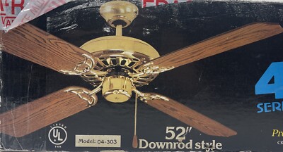 VTG Crest 52" Downrod Style 4000 Series Ceiling Fan Model 04-303 ...