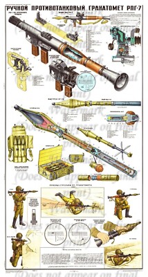 Soviet Russian Military Instructional Poster Print RPG-7 Anti-Tank ...
