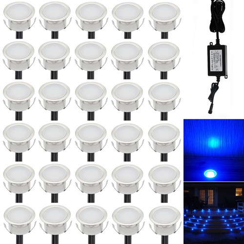 30X 31mm Blue 12V Outdoor Garden Kickboard LED Rail Stair Plinth Deck ...