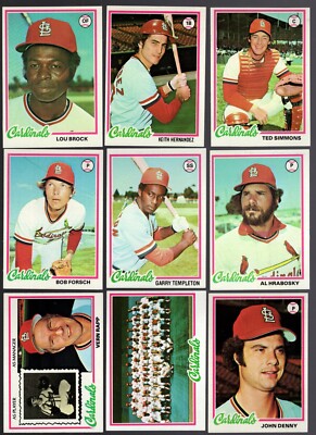 1978 Topps Team SET Lot of 27 St. Louis CARDINALS NM/MT BROCK HERNANDEZ ...