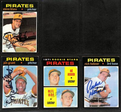 Lot of (4) Signed/Auto 1971 TOPPS Baseball Cards Pittsburgh Pirates ...