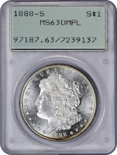 1888-S Morgan Dollar PCGS 63DMPL, tough date, rattler holder | eBay