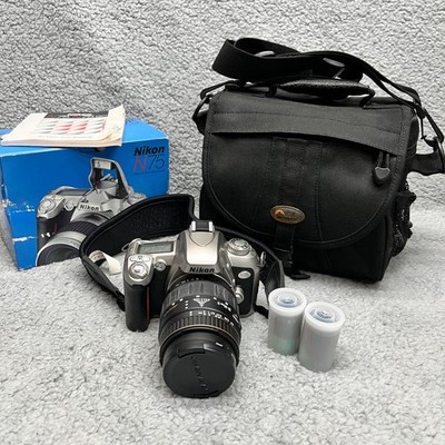 Nikon N75 SLR Film Camera, 28-90mm Lens, Lens Filter, Case, 2 Rolls ...