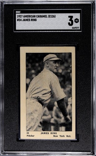 1927 American Caramel E126 James Jimmy Ring SGC 3 Out Of 60 One Higher ...
