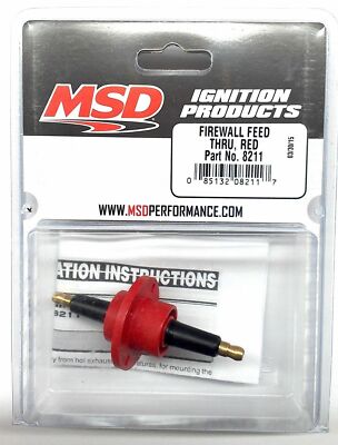 MSD 8211 MSD Ignition Red Firewall Feed Thru-Ignition Coil Feed through ...