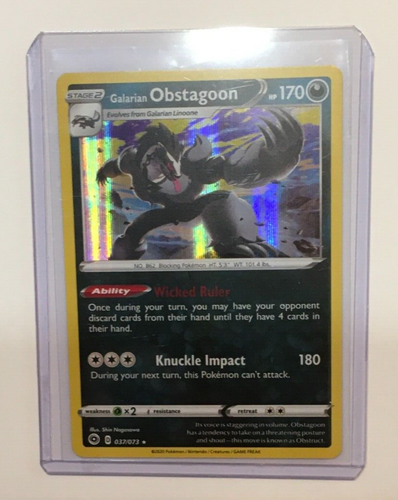 Galarian Obstagoon Champions Path #037/073 Rare Holo 2020 Pokémon ...