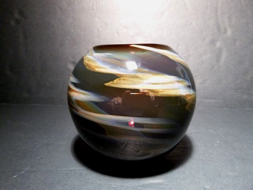 Rare *VINTAGE* Daniel Read Studios Hand Blow Art Glass (1981) Vase 4 1/ ...