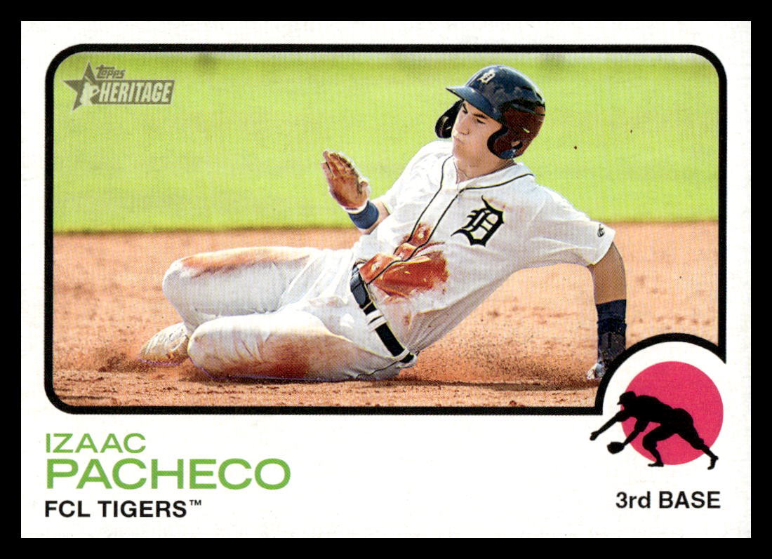2022 Topps Heritage Minors 116 Izaac Pacheco Tigers Baseball Card | eBay
