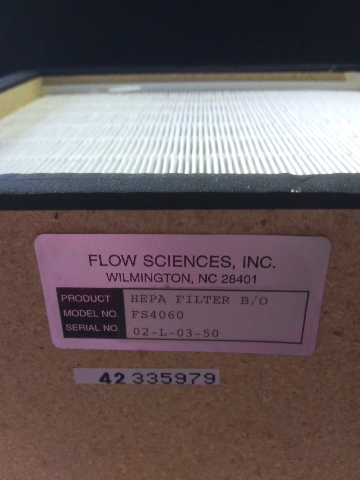 FLOW SCIENCES FS4060 Pneumatic HEPA Filter 12" x 12” x 12” Box Cube ...
