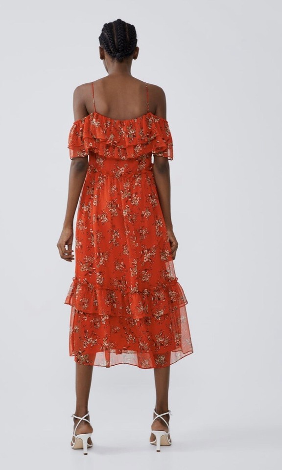 Zara Ruffled Floral Dress | eBay