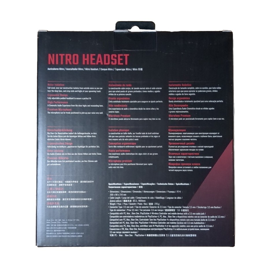 Acer Nitro Wired Gaming Headset - Black 841631131691 | eBay