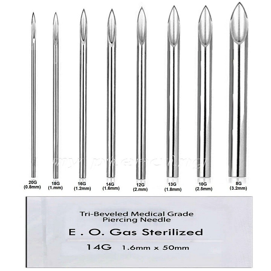 1pc. Tri-Beveled Medical Grade Sterilized Body Piercing Needle | eBay