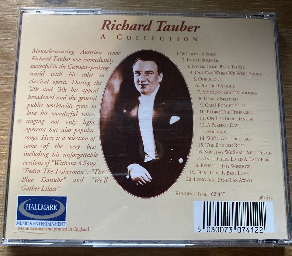 Richard Tauber - A Collection - Hallmark Music | eBay