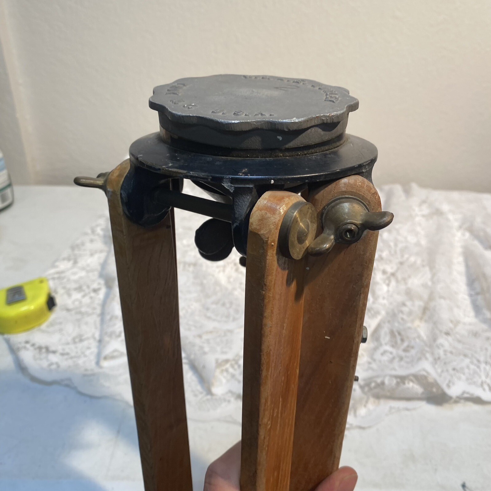 Antique Vintage Surveying Transit Compass Tripod 2 Wood Brass W. & L.E ...