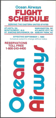 Ocean Airways system timetable 9/1/80 [9032] Buy 4+ save 25% | eBay