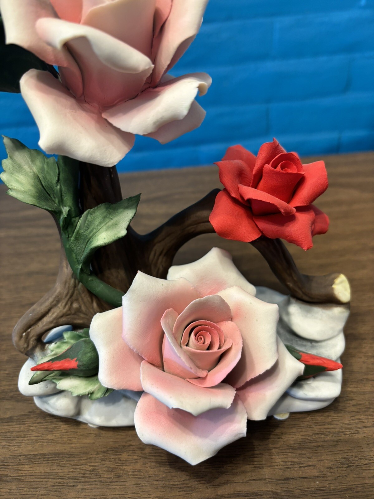Vintage Capodimonte Porcelain Roses Red And Pink Made in Italy 8x7x5 | eBay