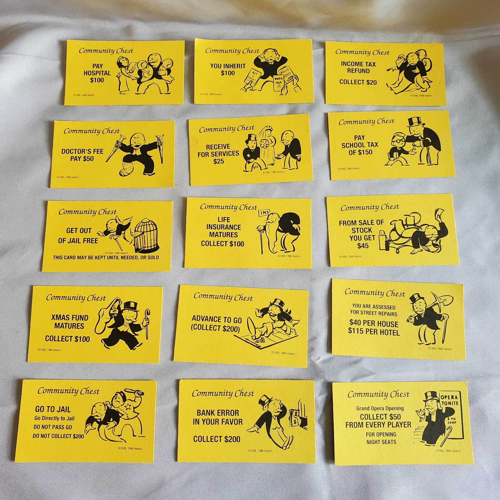 Monopoly Community Chest Cards 15 Pcs | eBay