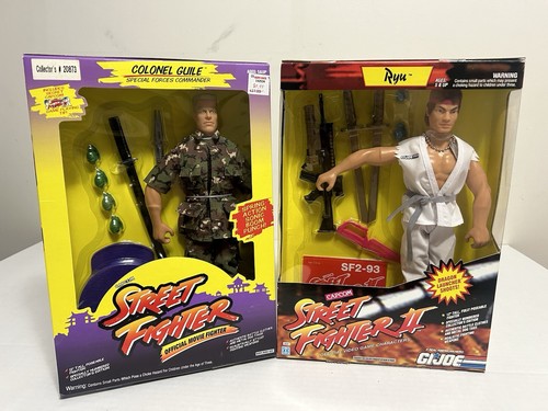 Street Fighter II 1993 Ryu & Guile Hasbro Capcom GI Joe New Unopened ...
