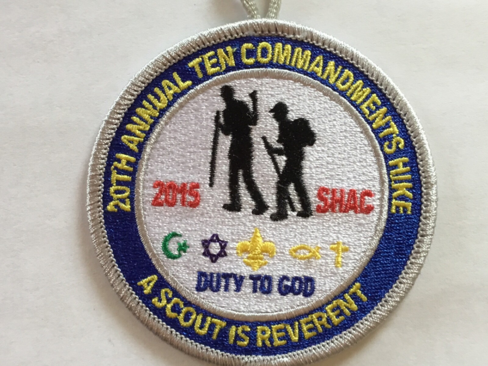 2015 Sam Houston Area Council 20th Anniversary Ten Commandments Hike patch | eBay
