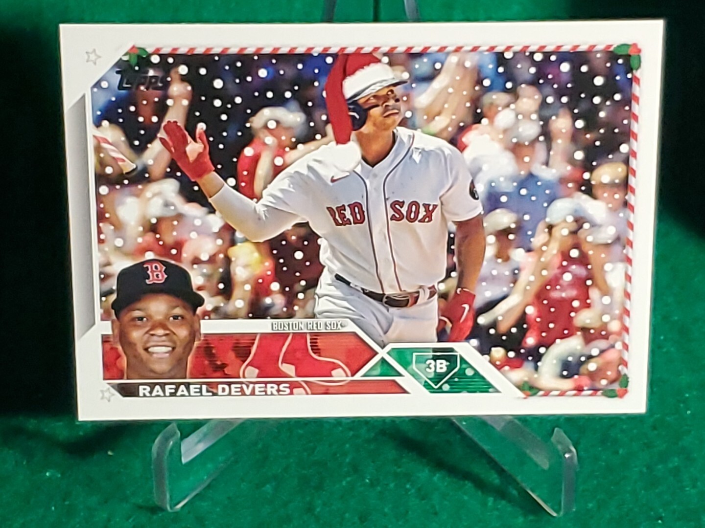 2023 Topps Holiday Rafael Devers Santa Hat Candy Cane Bat SP Boston Red ...