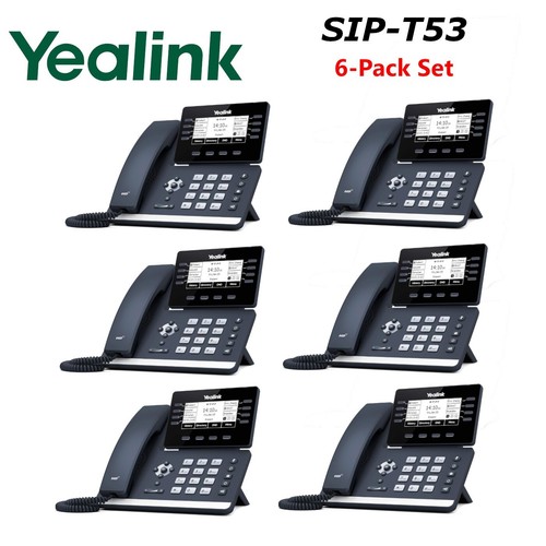 6 Yealink SIP-T53 Dual Port Gigabit Ethernet Prime Business Phone HD Voice Entry | eBay