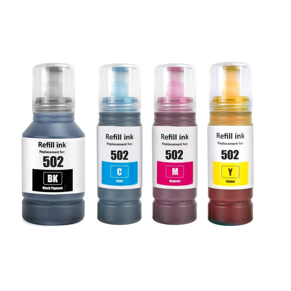 Refill Ink Bottles COMPATIBLE WITH EPSON 502 T502 Ecotank NEW SEALED | eBay