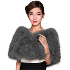 Women Christmas 8Color Genuine Ostrich Feather Fur Cape Solid Fashion ...