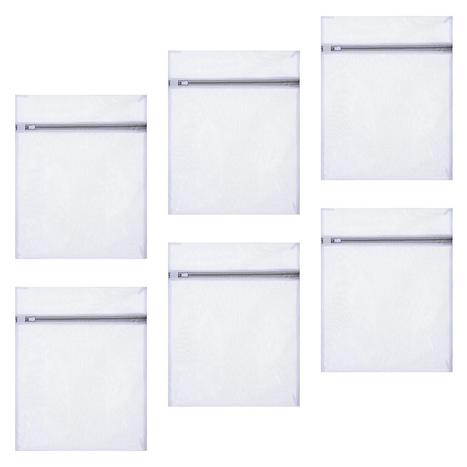 6 Pcs Polyester Mesh Laundry Bags Clothes Washing Bags for Travel ...