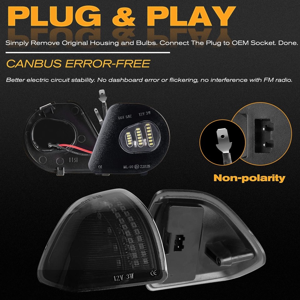 Gempro LED Side Mirror Turn Signals Puddle Lights Kits Assembly for 2010-2018 | eBay