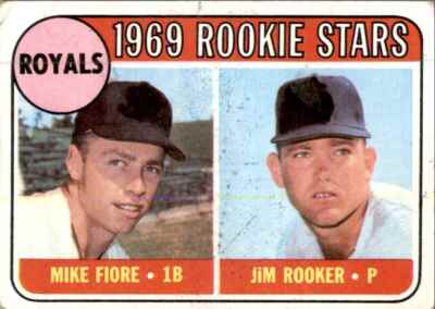 1969 Topps Baseball Rookie Stars Mike Fiore, Jim Rooker RC Kansas City ...