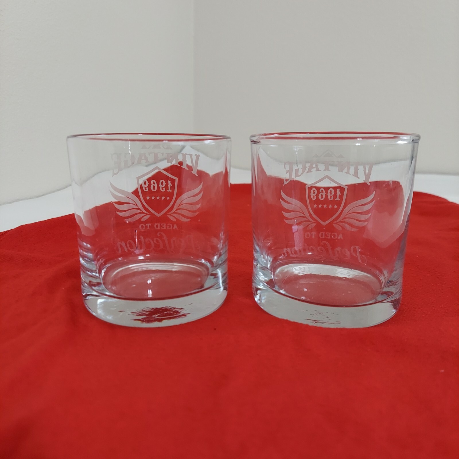 Vintage 1969 Aged To Perfection Etched Rock Drinking Glasses (Set of 2 ...