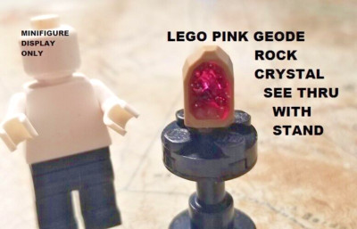 LEGO Minifigure GEODE Gem Crystal AMETHYST with Stand Pink Minerals ...