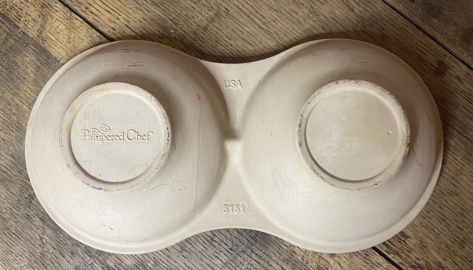 Pampered Chef Stoneware Microwave Egg Cooker Double Cooker #1372 | eBay