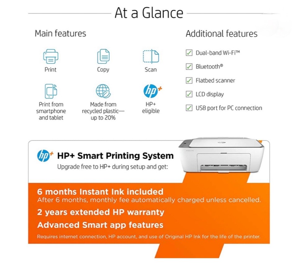 HP DeskJet 2755 Inkjet All-In-One Printer 194441901474| eBay
