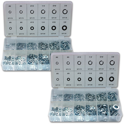 1440 Flat Lock and Spring Washer Assortment Set Washers Fasteners Grab ...