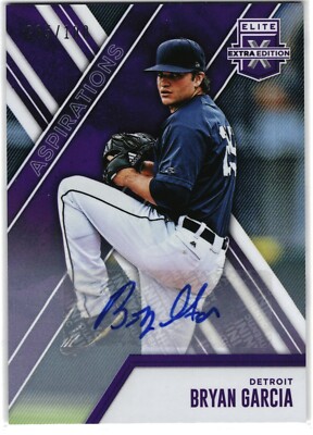 2017 Panini Elite Extra Edition Bryan Garcia Rookie Auto Detroit 065/ ...