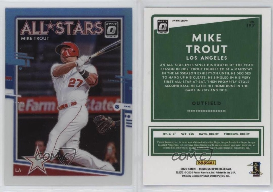 2020 Donruss Optic All-Stars Retail Carolina Blue & White Prizm Mike ...