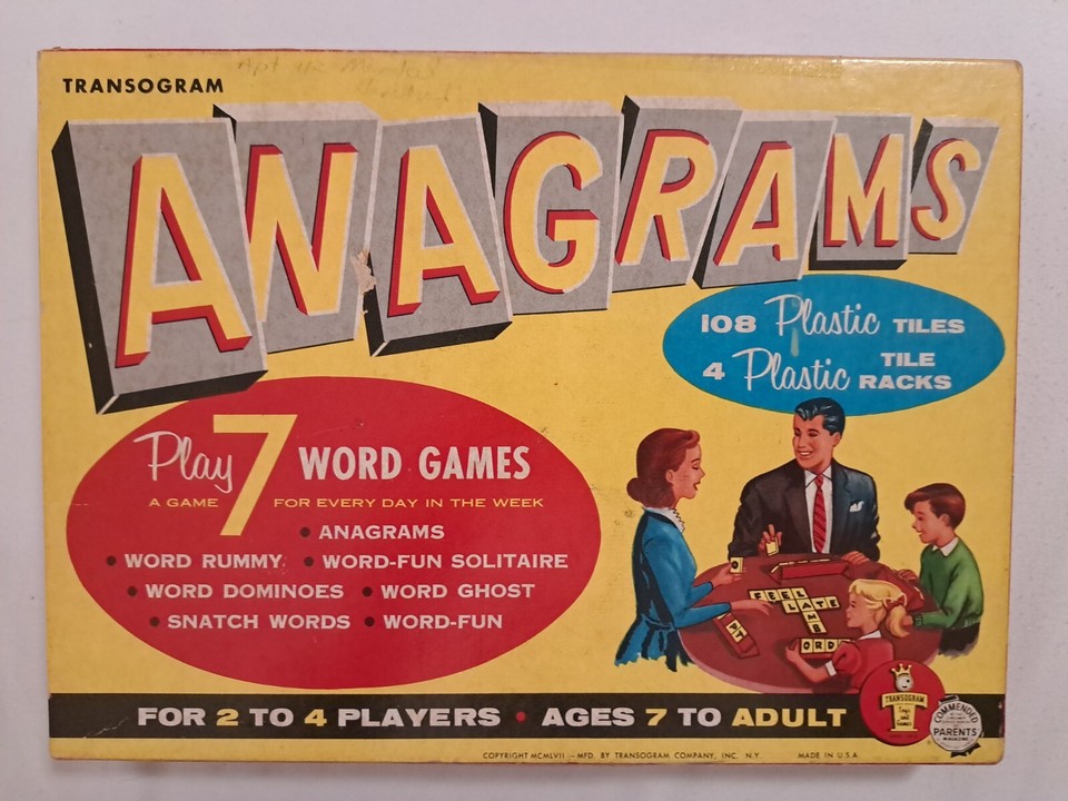 1954 Anagrams Game Transogram Play 7 Word Games~Complete~Vintage | eBay