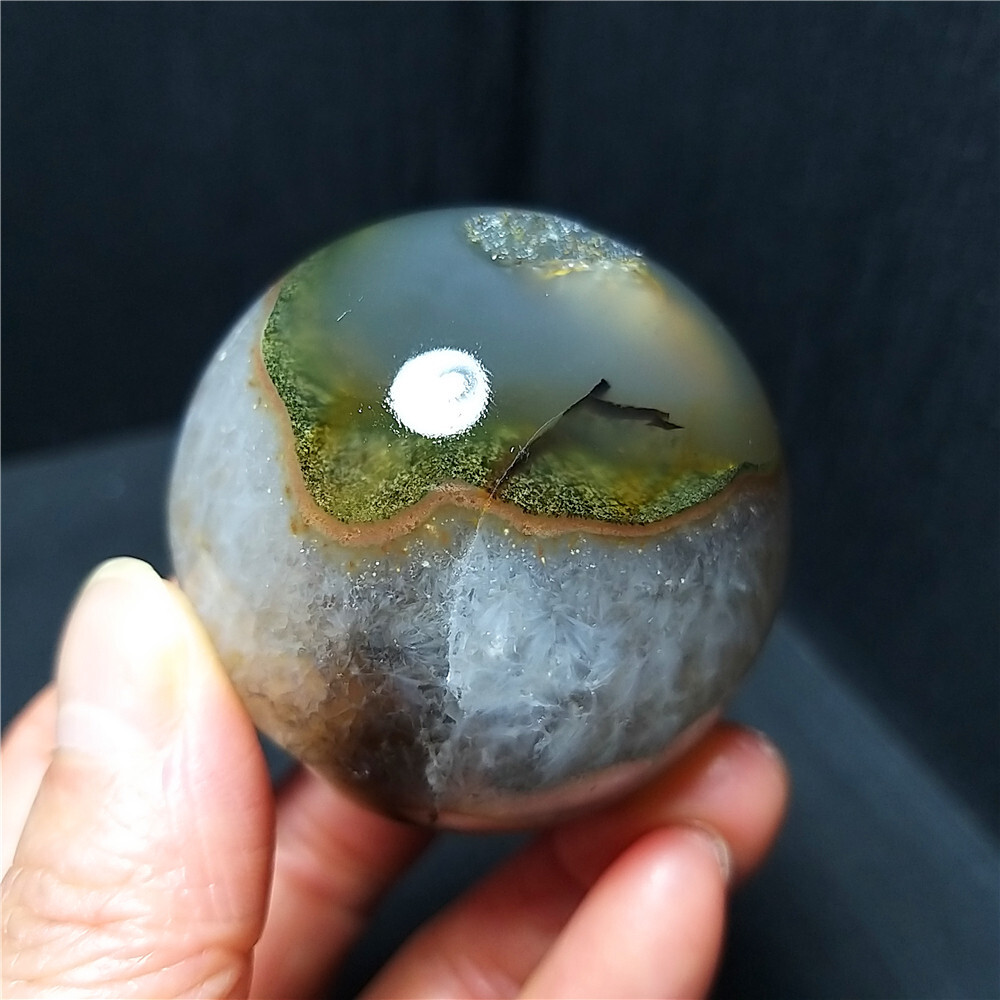 152G Natural Agate Cave crystal ball Agate sphere Cave vug Quartz ...