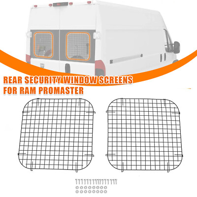 Van Window Safety Screens set for Ram Promaster Rear Door 2PCS carbon ...