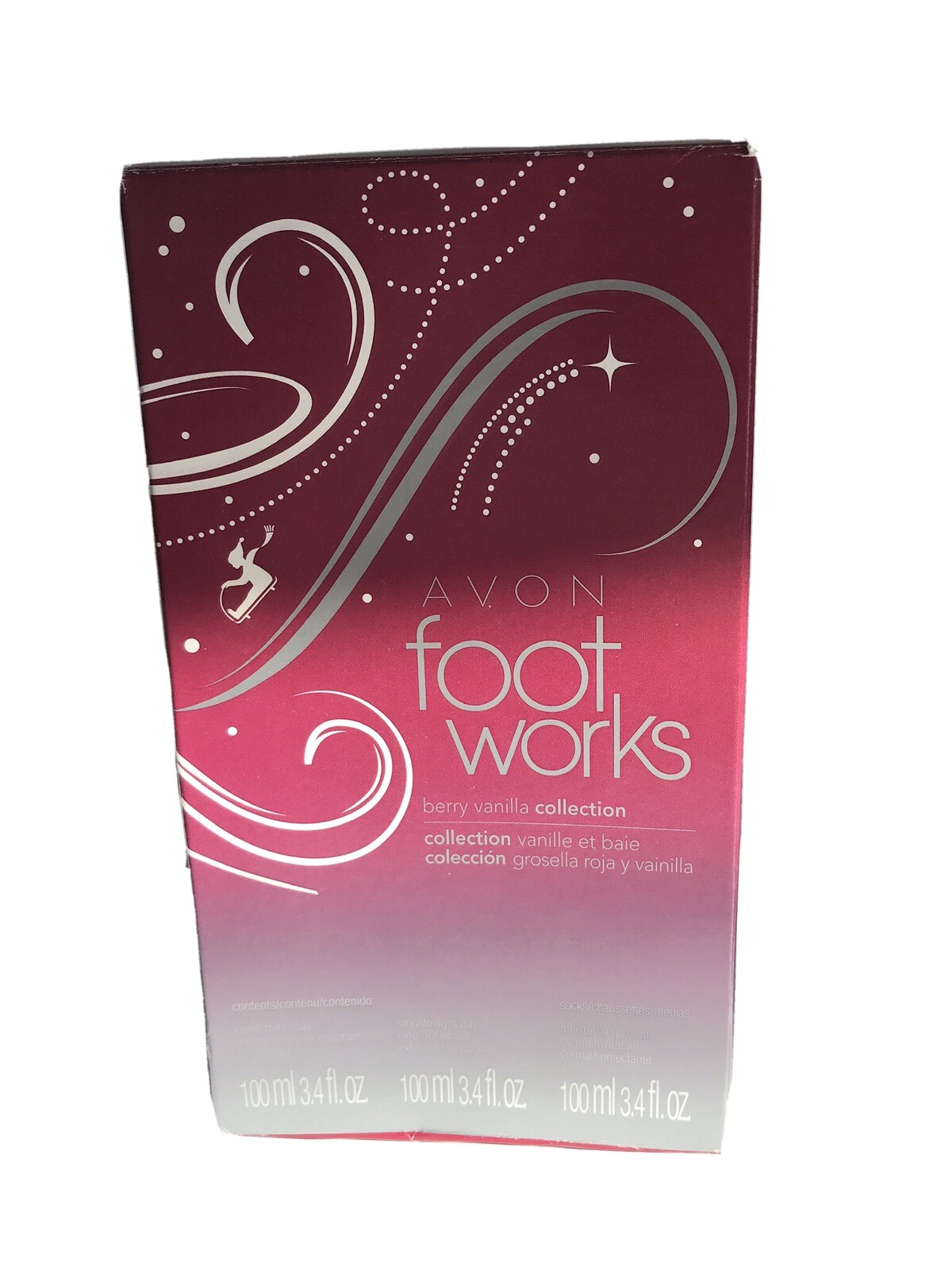 Avon Footworks 4 Piece - Berry Vanilla Collection - Soak, Scrub, Cream ...