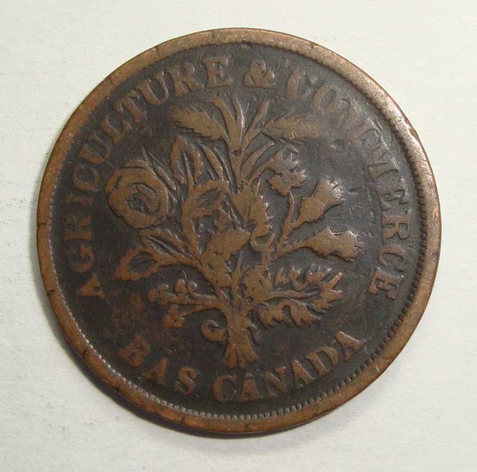 UN SOU MONTREAL BANQUE DU PEUPLE AGRICULTURE & COMMERCE HALF PENNY ...