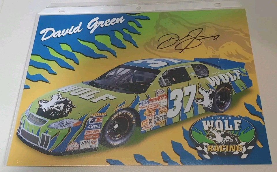 David Green Timber Wolf Auto Signed Hero Card Nascar Racing | eBay