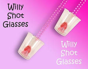 14 x Hen Party Do/Willy Shot Glasses With Pink Necklace Accessories | eBay